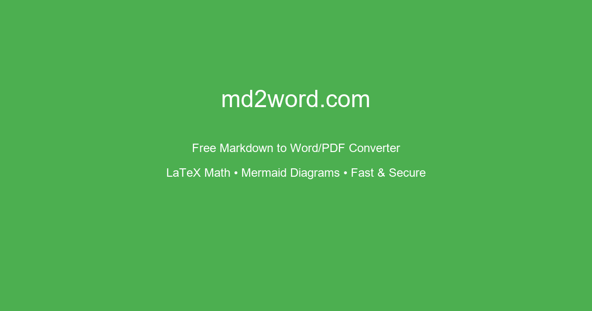 Free Markdown to Word/PDF Converter | md2word.com
